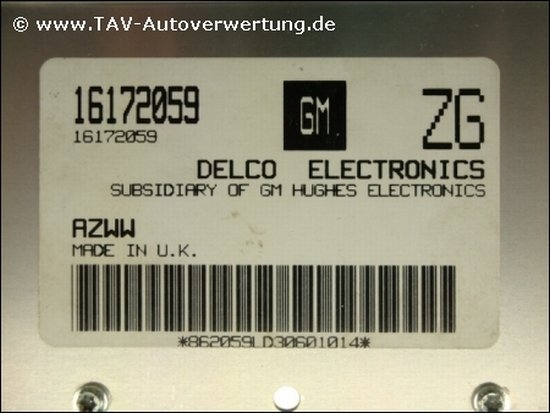 Motor-Steuergeraet GM 16172059 ZG AZWW Opel Astra-F X16SZ, 0,00