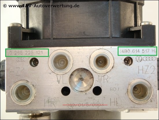 ABS/ESP Hydraulic unit Audi VW 4B0-614-517-H Bosch 0-265-225-121 0-265 ...