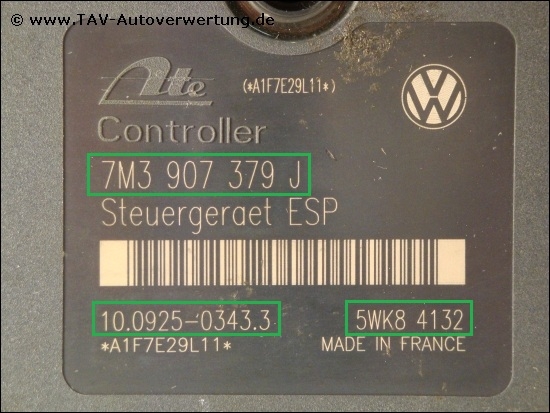 ABS/ESP Hydraulic unit VW 7M3-614-111-S 7M3-907-379-J Ford 3M212L580AA ...
