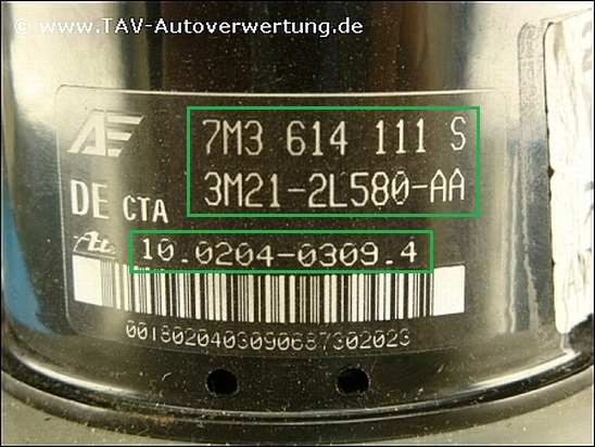 ABS/ESP Hydraulic unit VW 7M3-614-111-S 7M3-907-379-J Ford 3M212L580AA ...