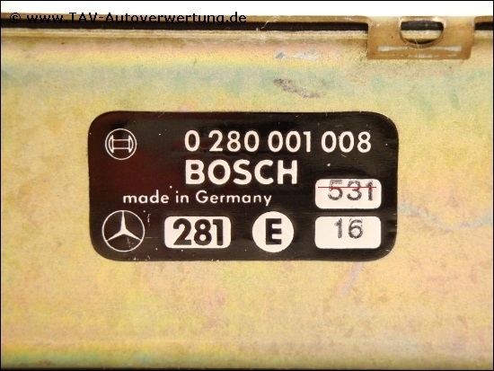 Engine control unit Bosch 0-280-001-008 281-E-16 Mercedes-Benz A 000 ...