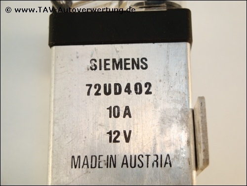 Relay overload protector Mercedes A 201-540-38-45 Siemens 72UD402 10A ...