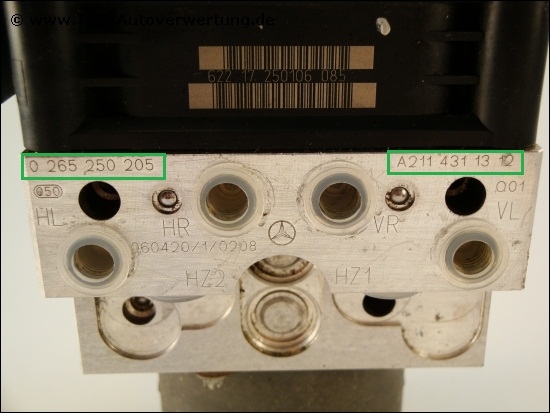 ABS Hydraulikeinheit Mercedes-Benz A 2114311312 Bosch 0265250205 ...