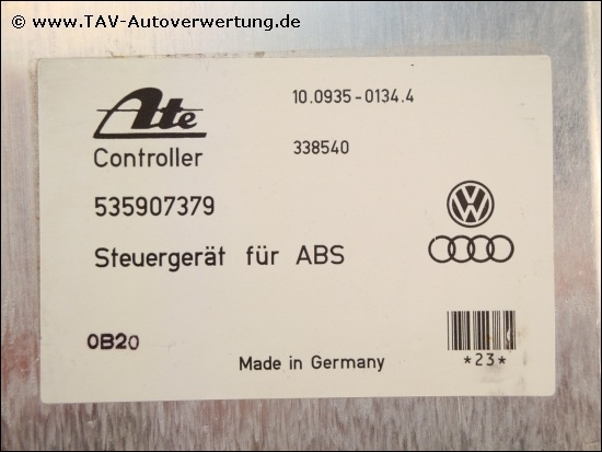 ABS Steuergeraet VW 535907379 Ate 10.0935-0134.4 338540, 0,00