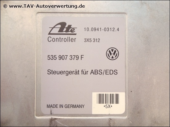 ABS/EDS Control unit VW 535-907-379-F Ate 10094103124 3X5-312, 59,00