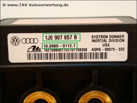Yaw rate Sensor VW 1J0-907-657-B 1J1-907-637-B Ate 10098001121 ...
