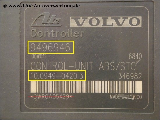 ABS/STC Hydraulic unit Volvo 9496945 S 9496946 Ate 10020402824 ...