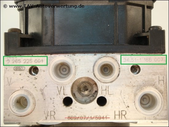 ABS/DSC Hydraulic unit BMW 34511166007 34526769537 Bosch 0-265-225-001 ...