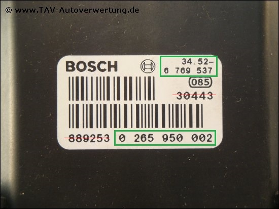 ABS/DSC Hydraulic unit BMW 34511166007 34526769537 Bosch 0-265-225-001 ...