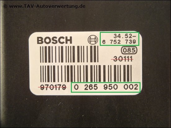 ABS/DSC Hydraulic unit BMW 34516751499 34526752739 Bosch 0-265-225-001 ...