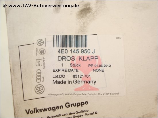 Neu! Drosselklappe Audi VW 4E0145950J A2C30247400, 0,00