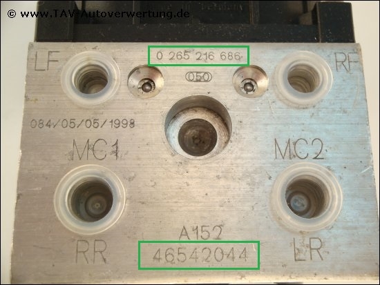ABS Hydraulic unit A152 46542044 Bosch 0-265-216-686 0-273-004-416 Alfa ...