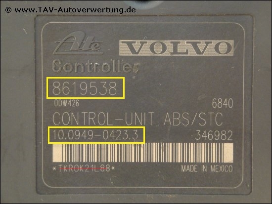 ABS/STC Hydraulic unit Volvo 9496945 S 8619538 Ate 10020402824 ...