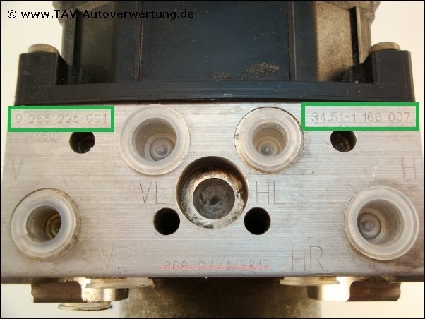 ABS/DSC Hydraulikblock BMW 34.51-1166007 34.52-1166219 Bosch 0265225001 ...