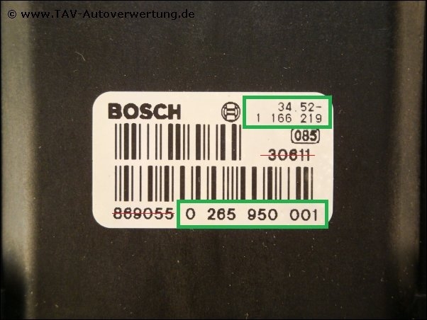 ABS/DSC Hydraulikblock BMW 34.51-1166007 34.52-1166219 Bosch 0265225001 ...