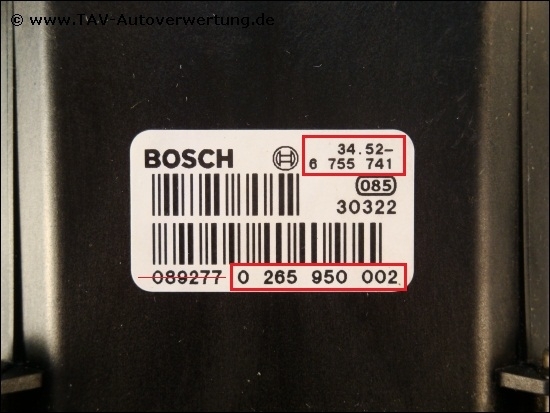 ABS/DSC Steuergeraet Bosch 0265950002 34522285051 BMW 5 E39 7 E38, 0,00