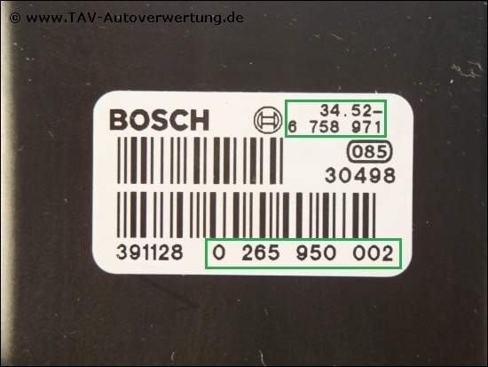 ABS/DSC Steuergeraet Bosch 0265950002 34522285051 BMW 5 E39 7 E38, 0,00