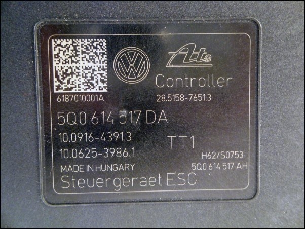 New ABS unit with control unit VW 5Q0-614-517-DA Ate 10022012434 5Q0 ...