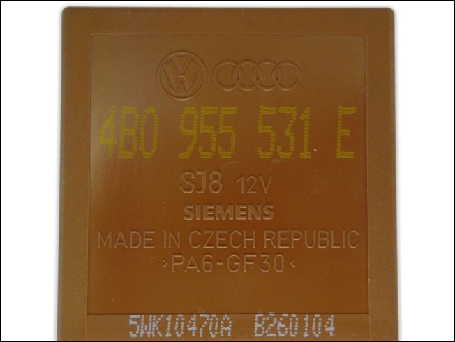 Washer and wiper Relay No.603 VW 4B0-955-531-E Siemens 5WK10470A, 19,00